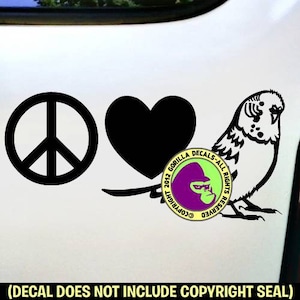 PEACE LOVE BUDGIE Parakeet Bird Vinyl Decal Sticker - Etsy