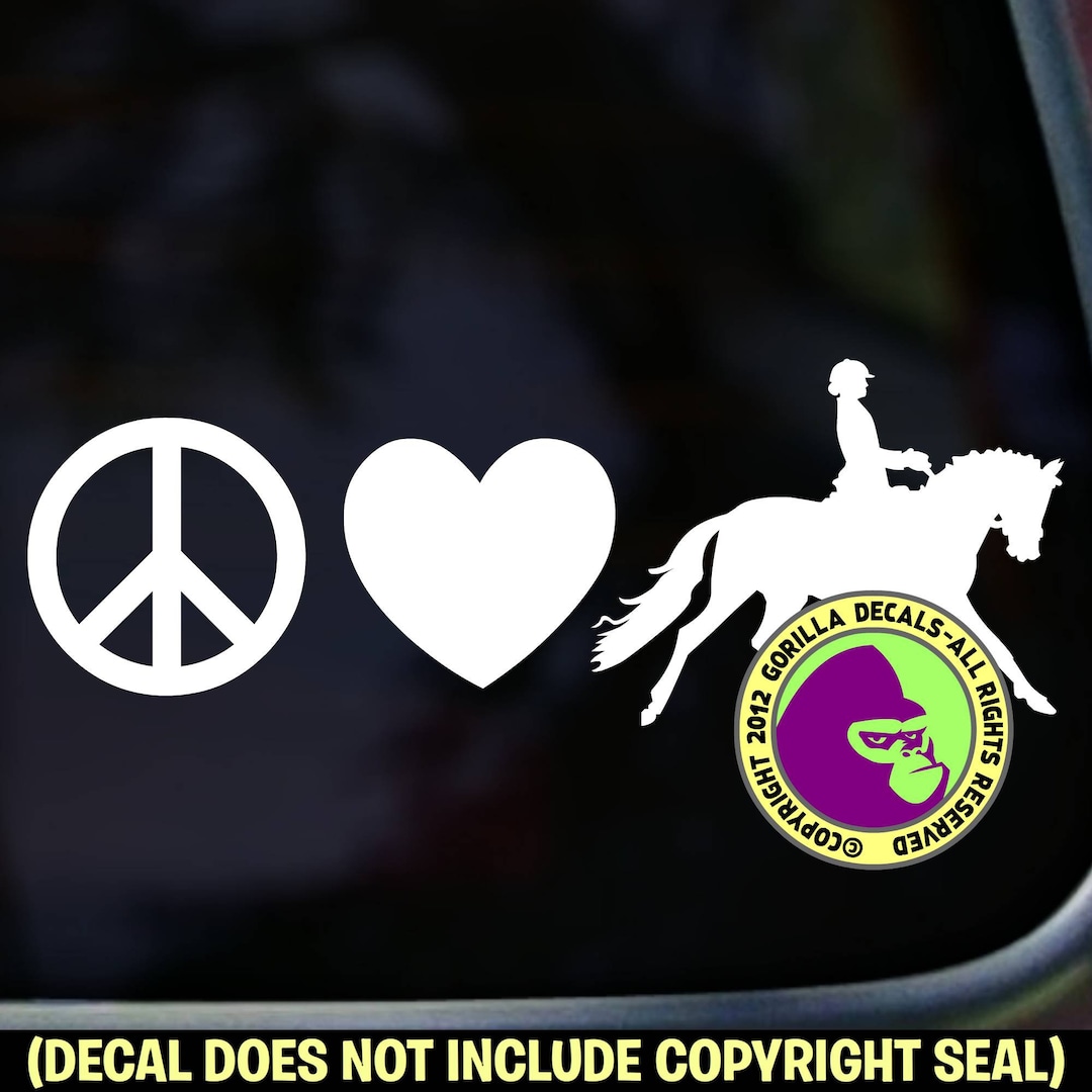 PEACE LOVE DRESSAGE Horse Rider Vinyl Decal Sticker - Etsy
