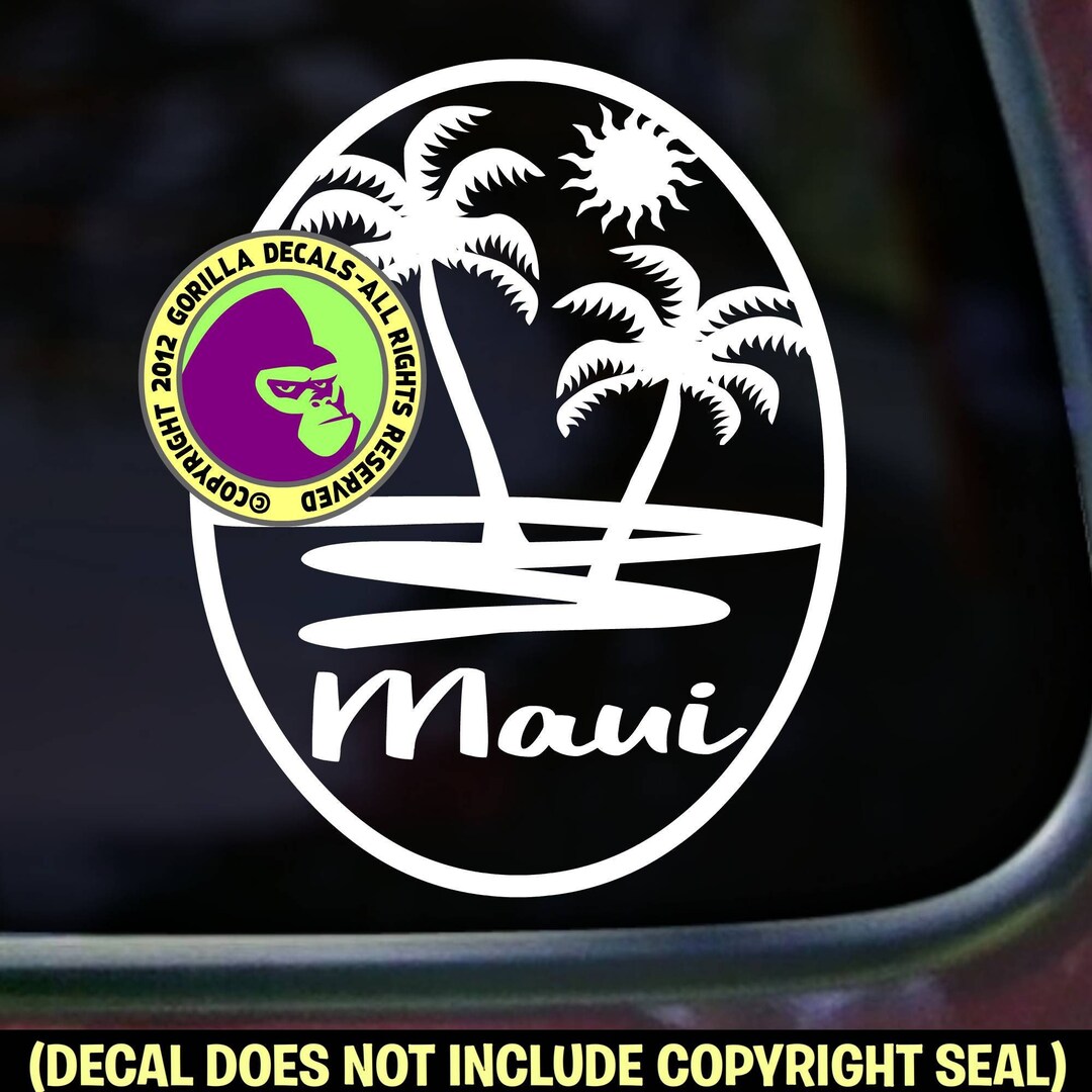 MAUI Beach - Hawaii Island State Love Vinyl Decal Sticker - Etsy
