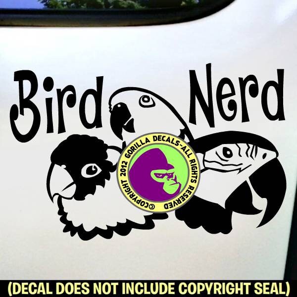 BIRD NERD Funny Parrot Love Vinyl Decal Sticker | Etsy