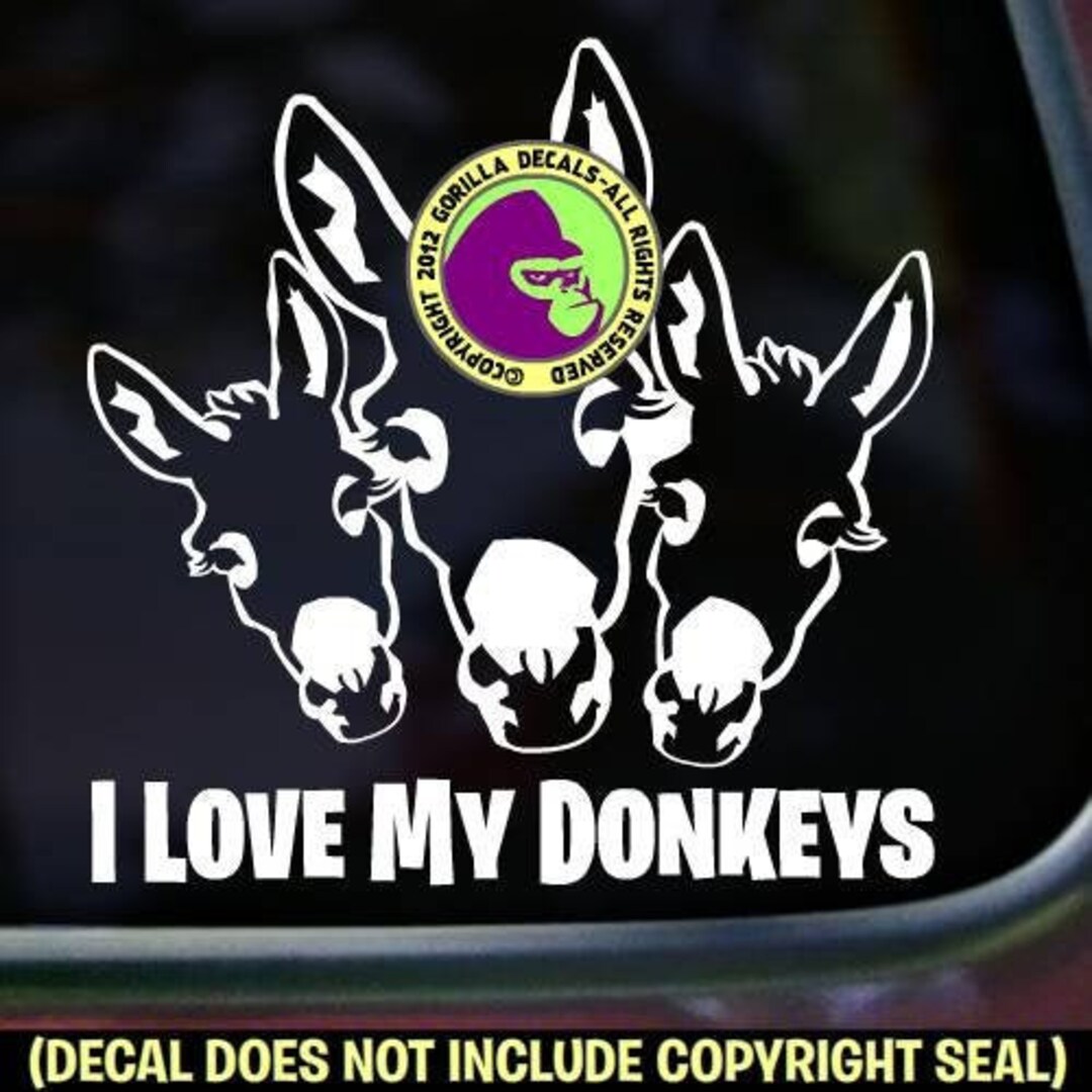 I LOVE MY DONKEYS Herd Donkey Burro Vinyl Decal Sticker - Etsy
