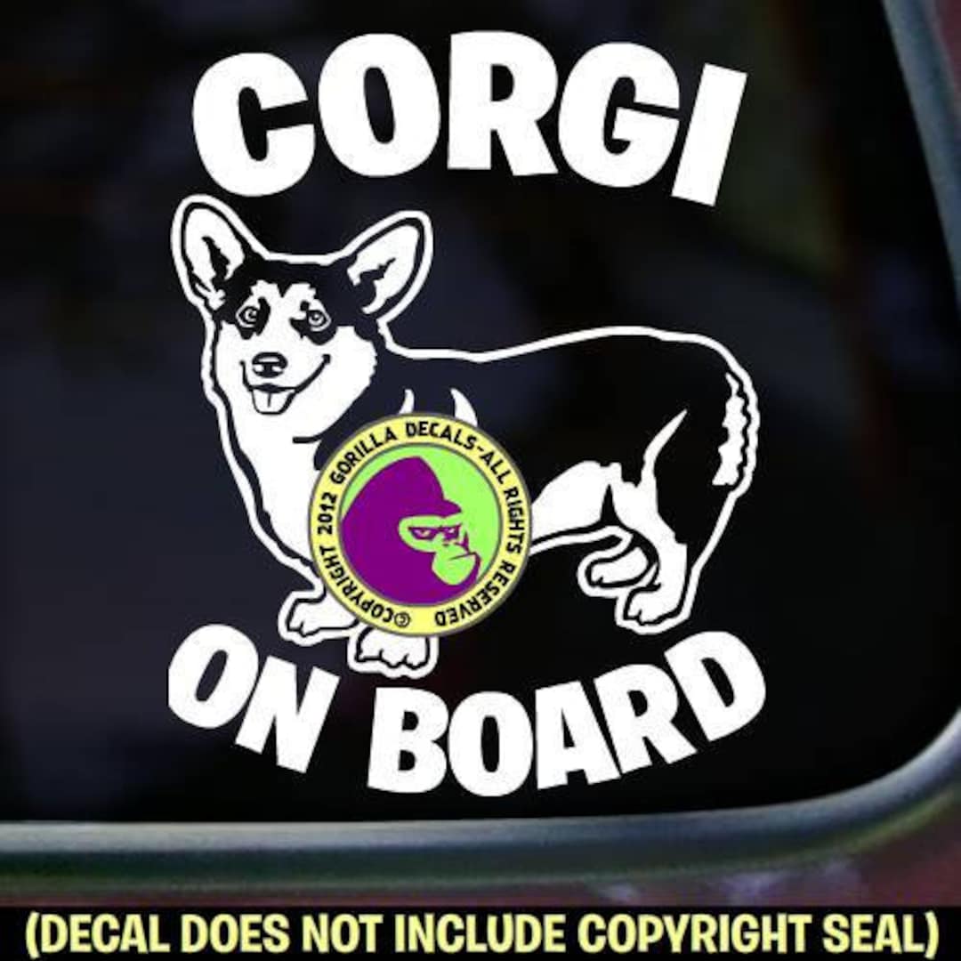 CORGI ON BOARD Dog Corgis Breed Love Welsh Pembroke Car Window Sign ...