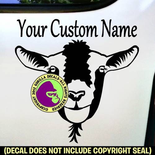 Goat 1 Add YOUR CUSTOM TEXT Vinyl Decal Sticker | Etsy