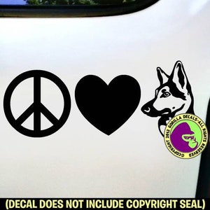 Peace Love GERMAN SHEPHERD Dog Breed Car Window Sign Vinyl Decal ...