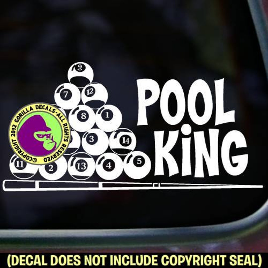 POOL KING Billiards - Pick Color & Size - 8 Ball 9 Game Player Vinyl ...