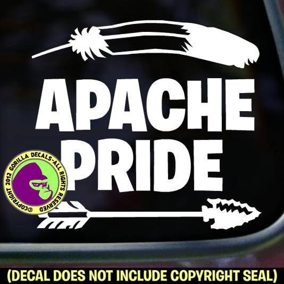 APACHE PRIDE Native American Tribe Spear Feather Tribal Vinyl | Etsy