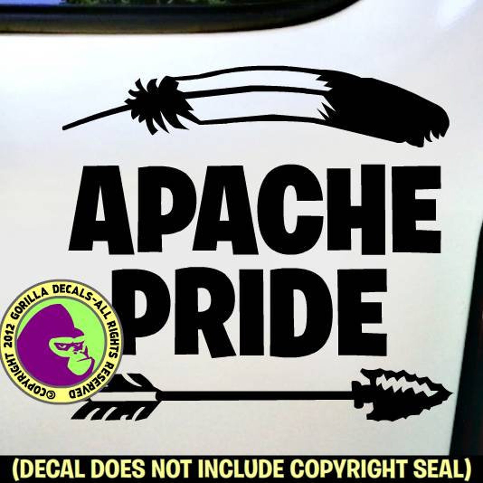 APACHE PRIDE Native American Tribe Spear Feather Tribal Vinyl | Etsy