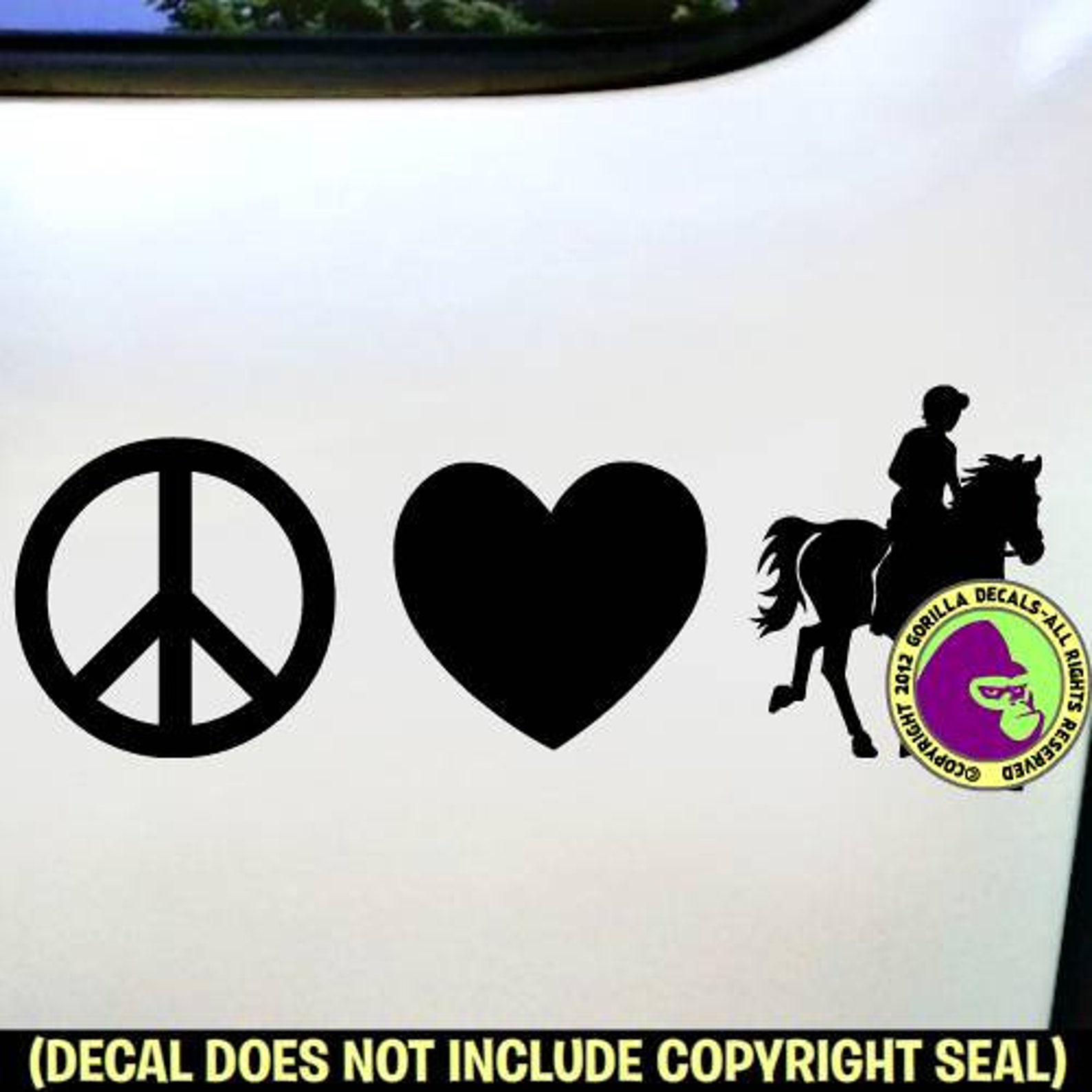 PEACE LOVE ENDURANCE Riding Horse Rider Distance Vinyl Decal | Etsy
