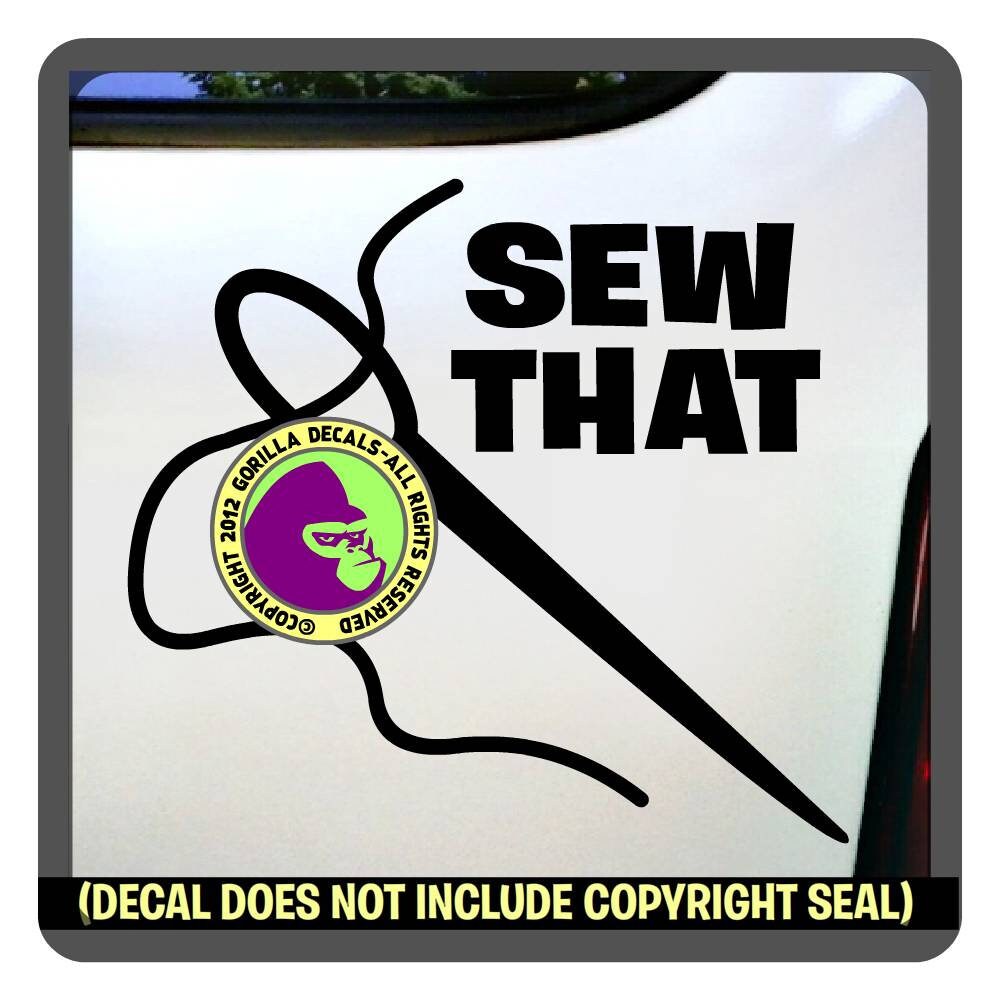 SEW WHAT Funny Sewing Needle Fabric Vinyl Decal Sticker | Etsy