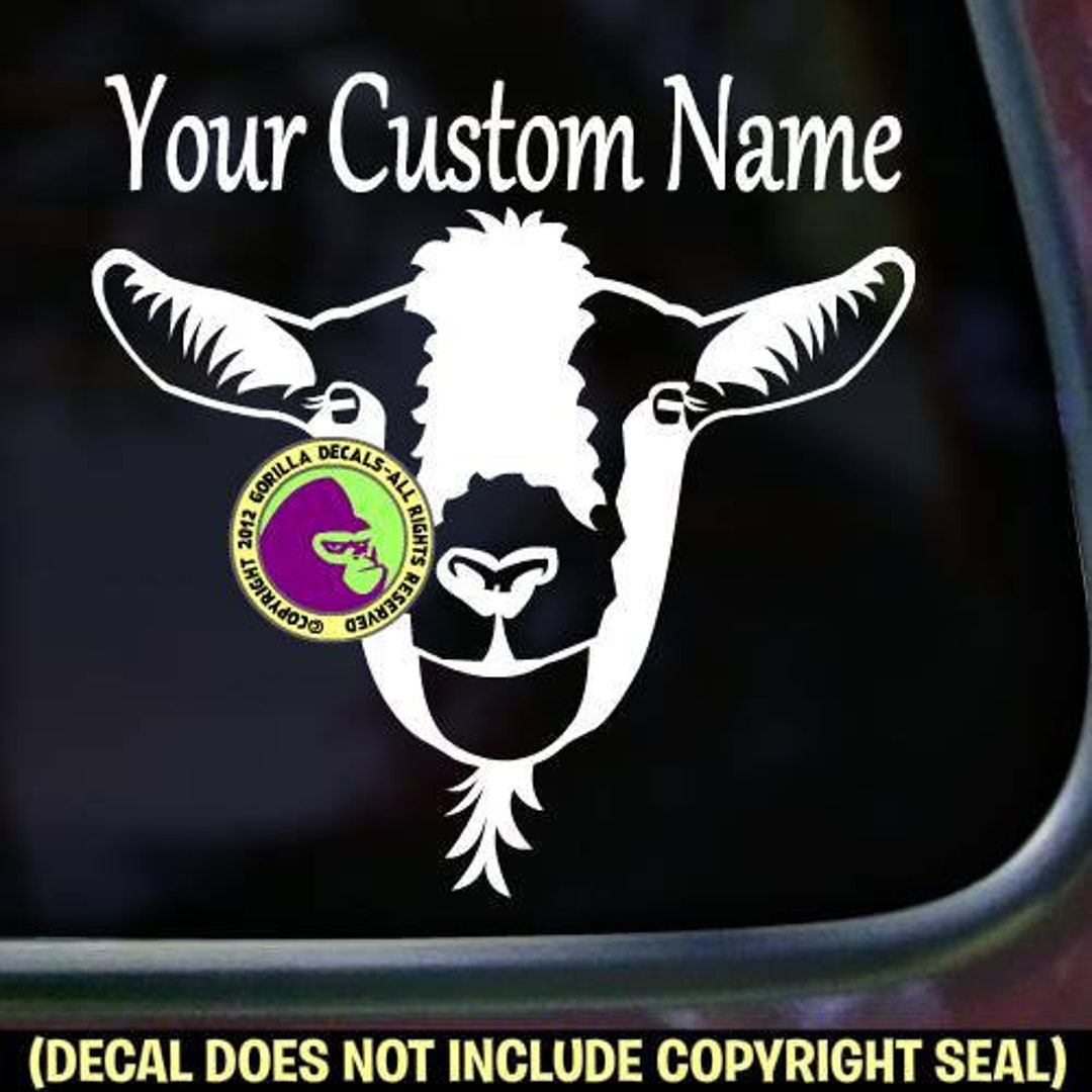 Goat #1 - Add YOUR CUSTOM TEXT - Vinyl Decal Sticker - Etsy