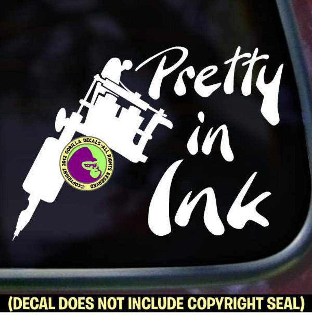 PRETTY IN INK Tattoo Artist Skin Art Shop Decal Sticker - Etsy