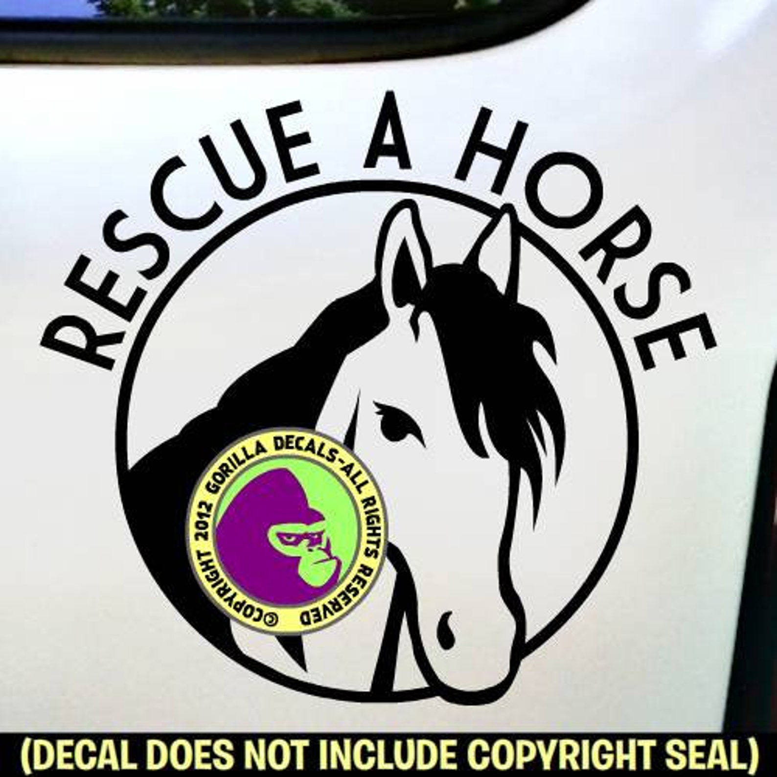 RESCUE A HORSE Equine Horses Rider Love Save Vinyl Decal | Etsy
