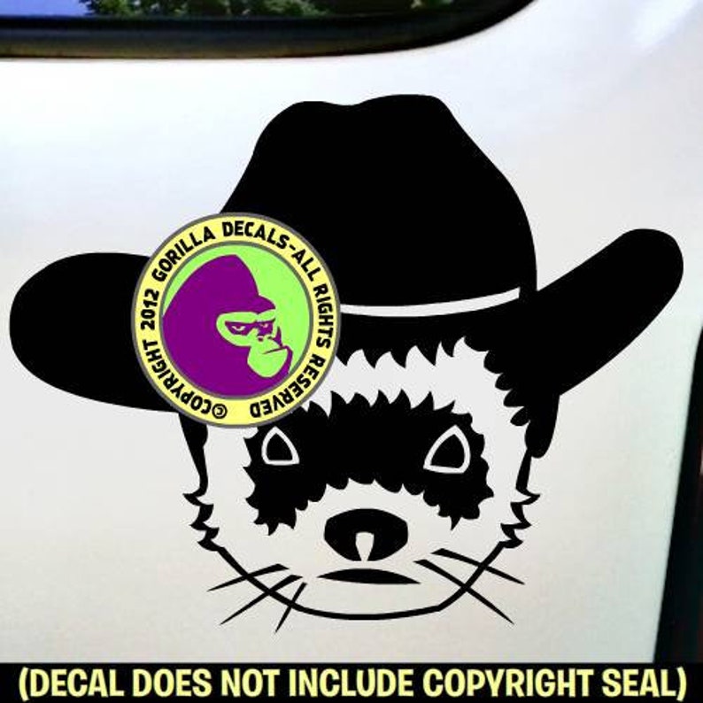 FERRET With COWBOY HAT Weasel Vinyl Decal Sticker - Etsy