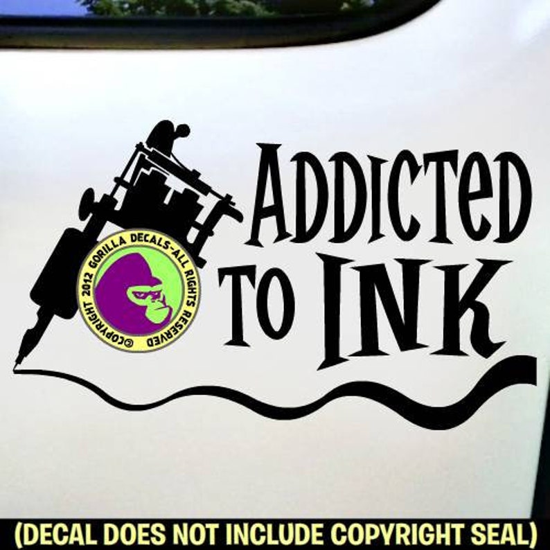 ADDICTED TO INK Tattoo Machine Artist Vinyl Decal Sticker - Etsy