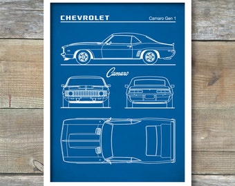 Car blueprint | Etsy