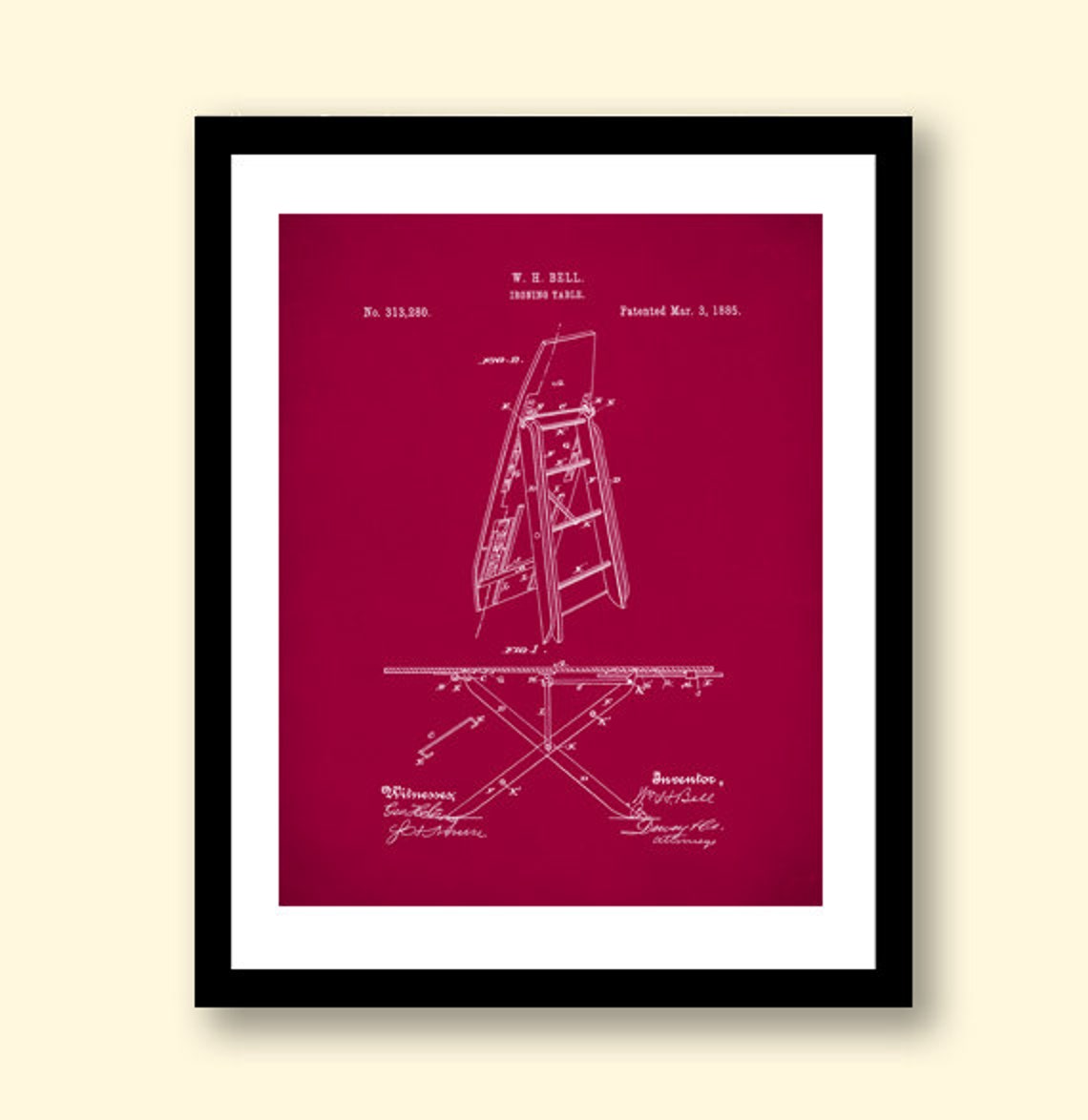 Ironing Board Patent Print 1885 Poster Wall Art - Etsy