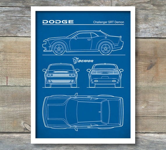 Dodge Challenger Demon Blueprint Auto Art Patent Print - Etsy Hong Kong