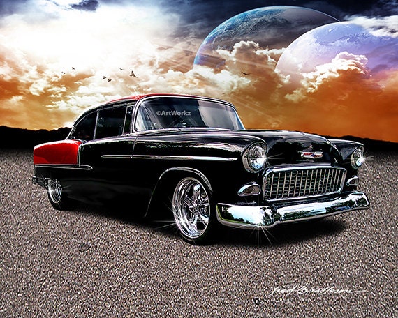 Art & Collectibles Prints 1954 Chevy Automotive Art,Vintage,Car Art,Hot ...