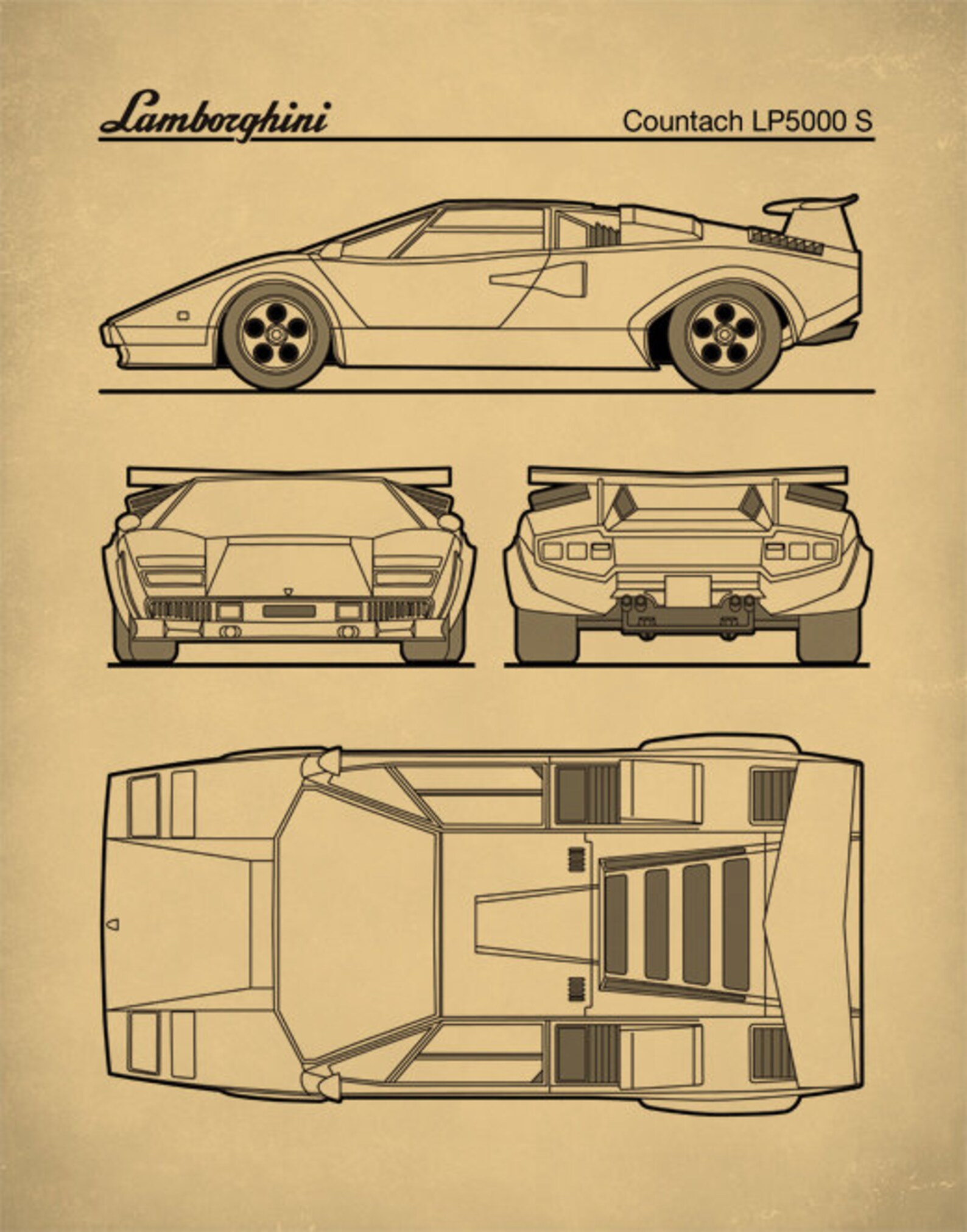 Lamborghini Countach Patent Print Auto Art Lamborghini - Etsy