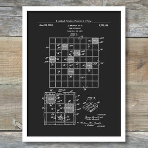 Scrabble Game Patent Poster Game Apparatus Game Room Decor - Etsy