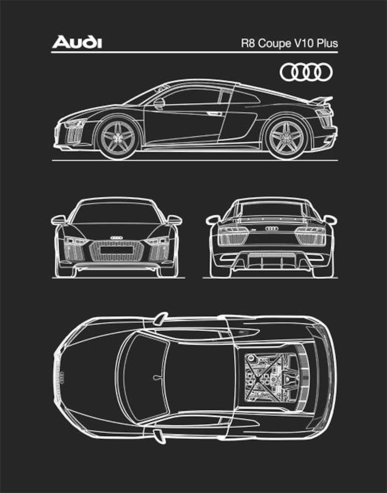 Audi R8 Coupe V10 Patent Print Audi R8 Coupe Blueprint Audi - Etsy