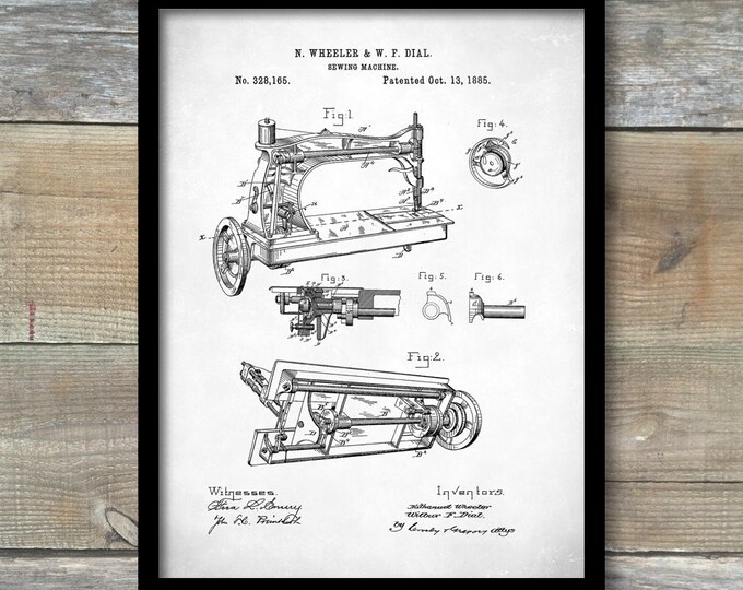 Sewing Machine Patent, Sewing Machine Print, Sewing Machine Poster ...