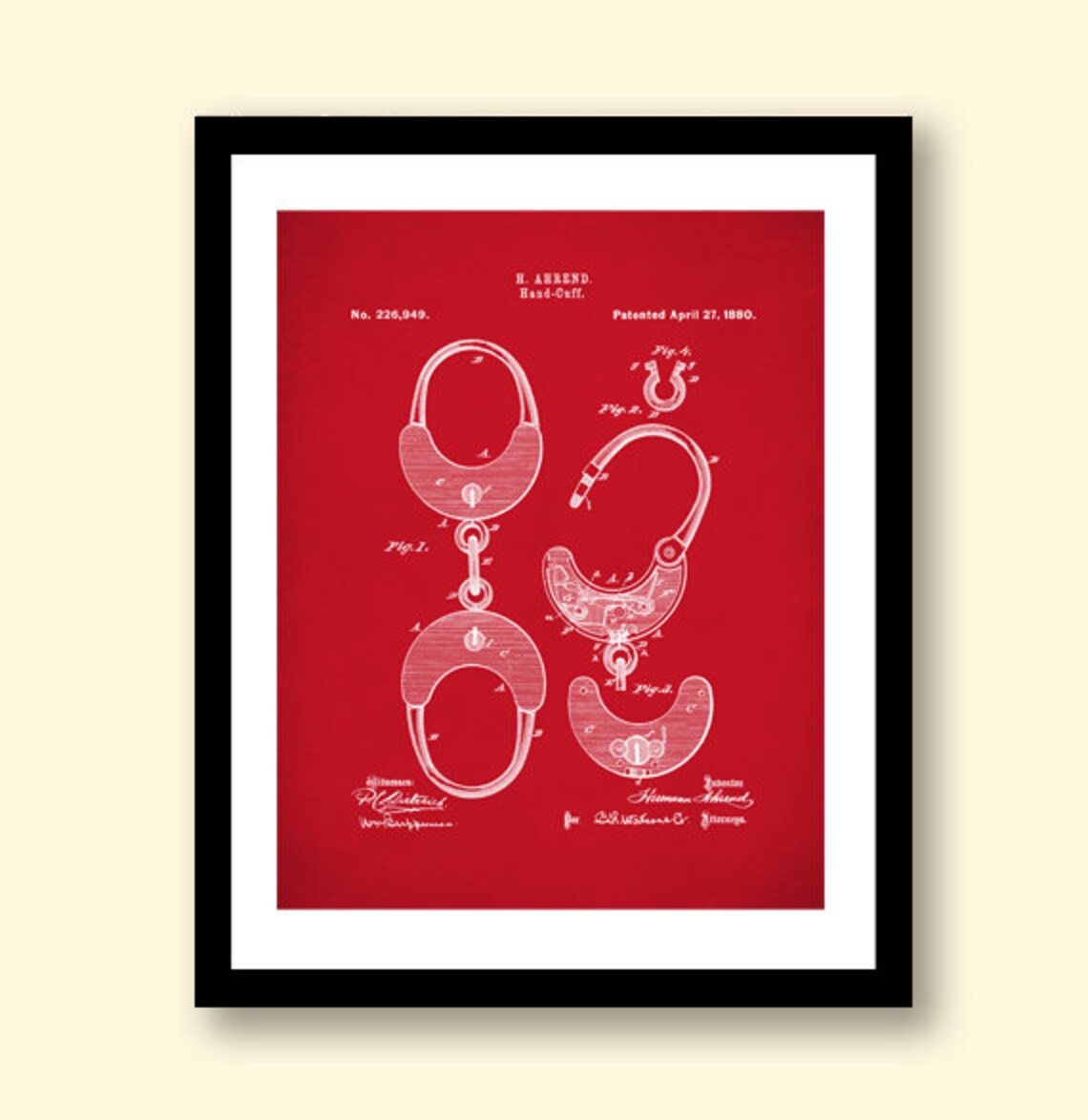 Hand Cuffs Patent Hand Cuffs Poster Hand Cuffs Print Hand - Etsy
