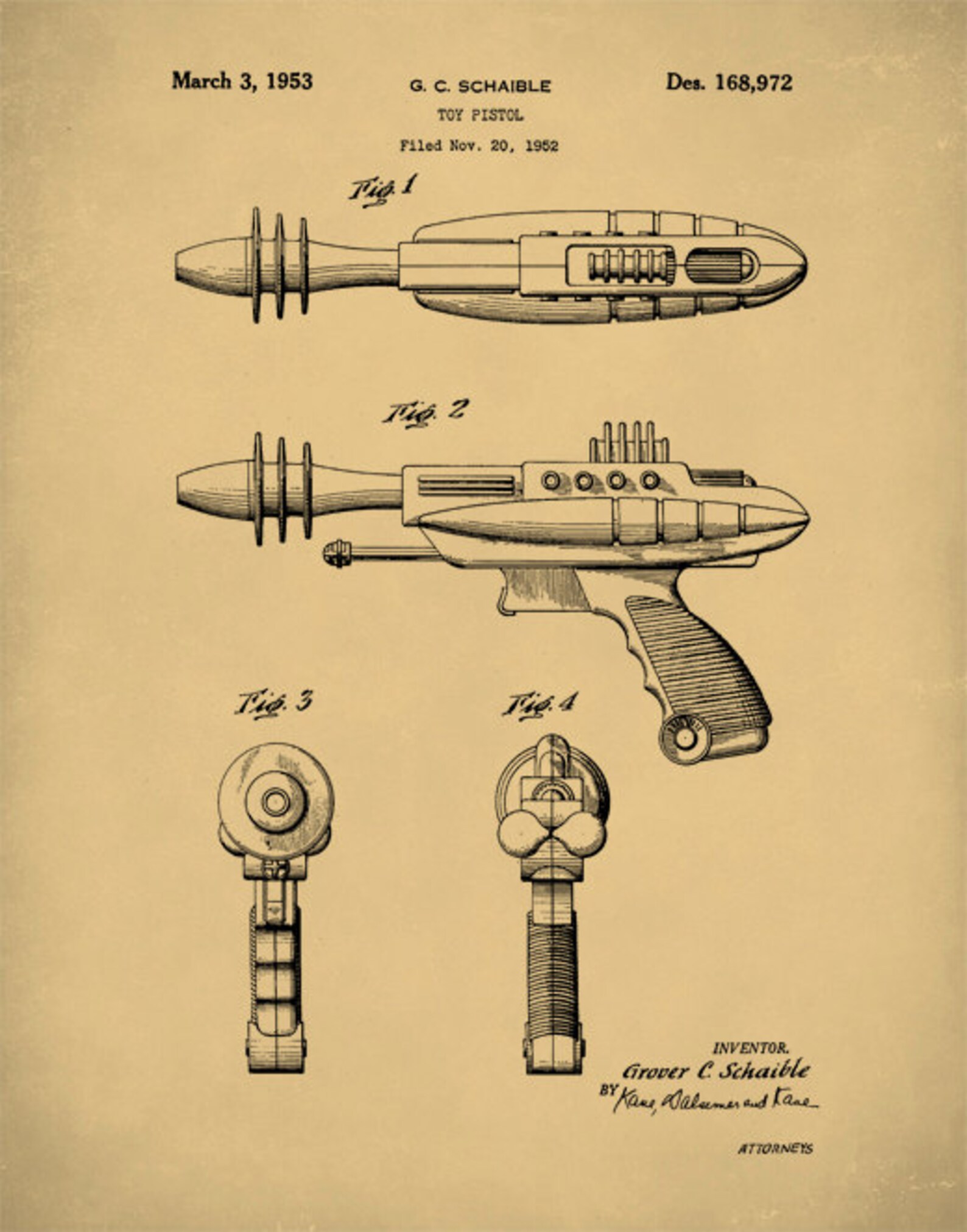 Patent Print Buck Rogers Ray Gun Laser Gun Poster Ray Gun | Etsy