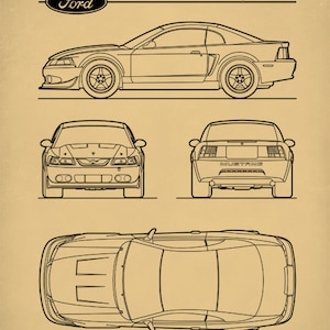 Ford Mustang Gen 4 Auto Art Patent Print Car Art Ford - Etsy