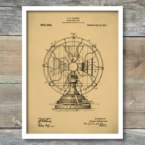 Electric Fan Patent Oscillating Fan Poster Electric Fan - Etsy