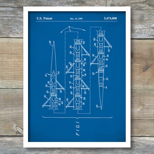 8 Man Rowing Shell Patent Art Print Rowing Poster Rowing - Etsy