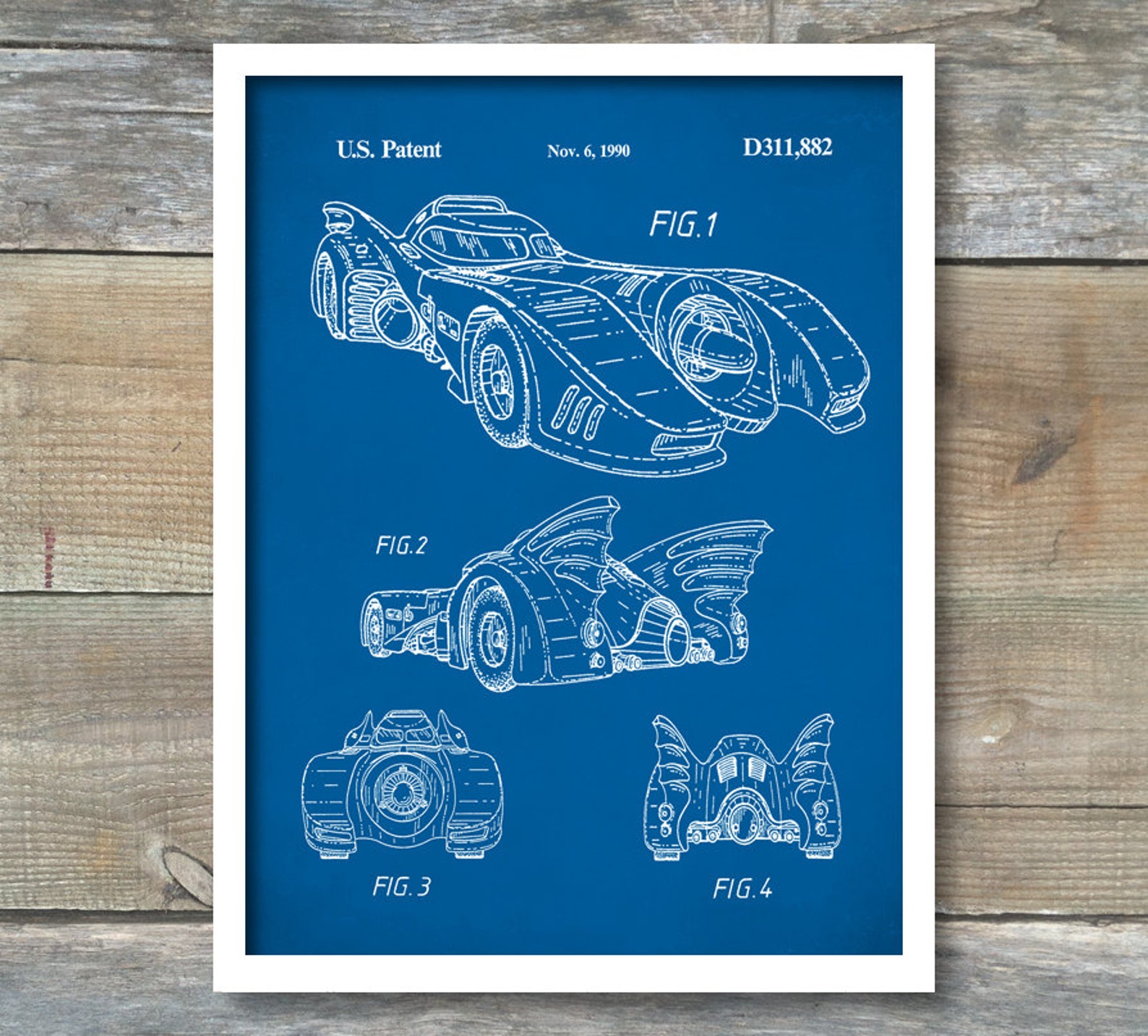 Patent Print Batman Batmobile Poster Batman Batmobile - Etsy