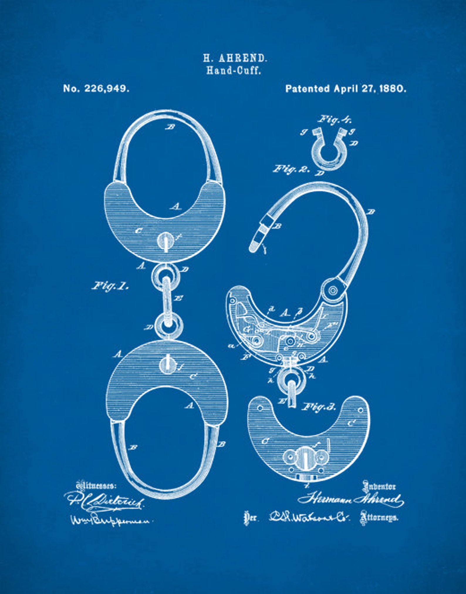 Hand Cuffs Patent Hand Cuffs Poster Hand Cuffs Print Hand - Etsy