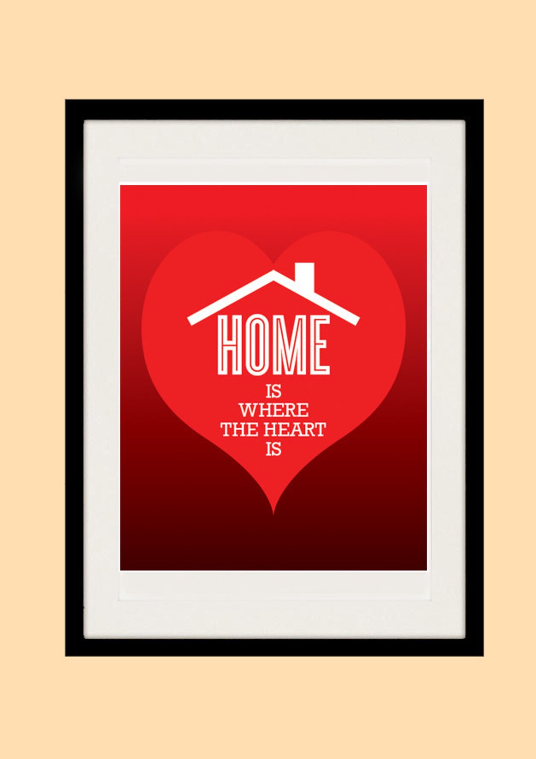 Inspirational Quote Romantic Quote Home is Where the Heart - Etsy