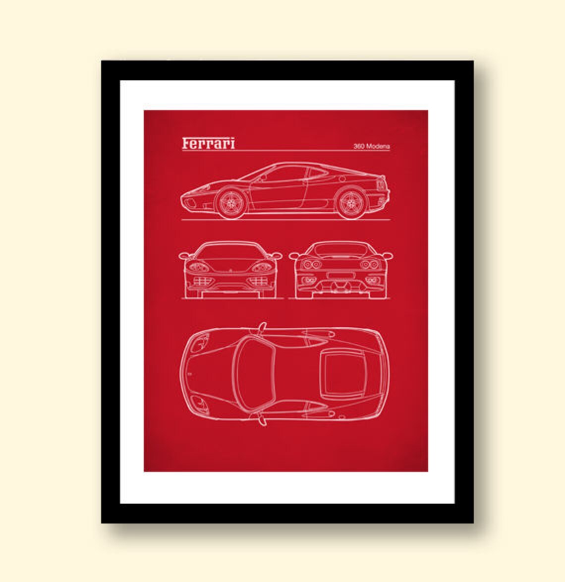 Patent Print Ferrari 360 Modena Blueprint Ferrari 360 Modena - Etsy