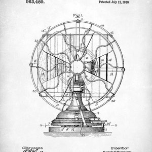 Electric Fan Patent Oscillating Fan Poster Electric Fan - Etsy