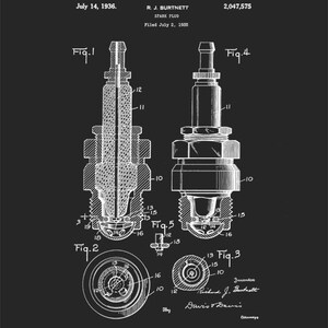 Spark Plug Art Car Patent Prints Digital Blueprint Art - Etsy
