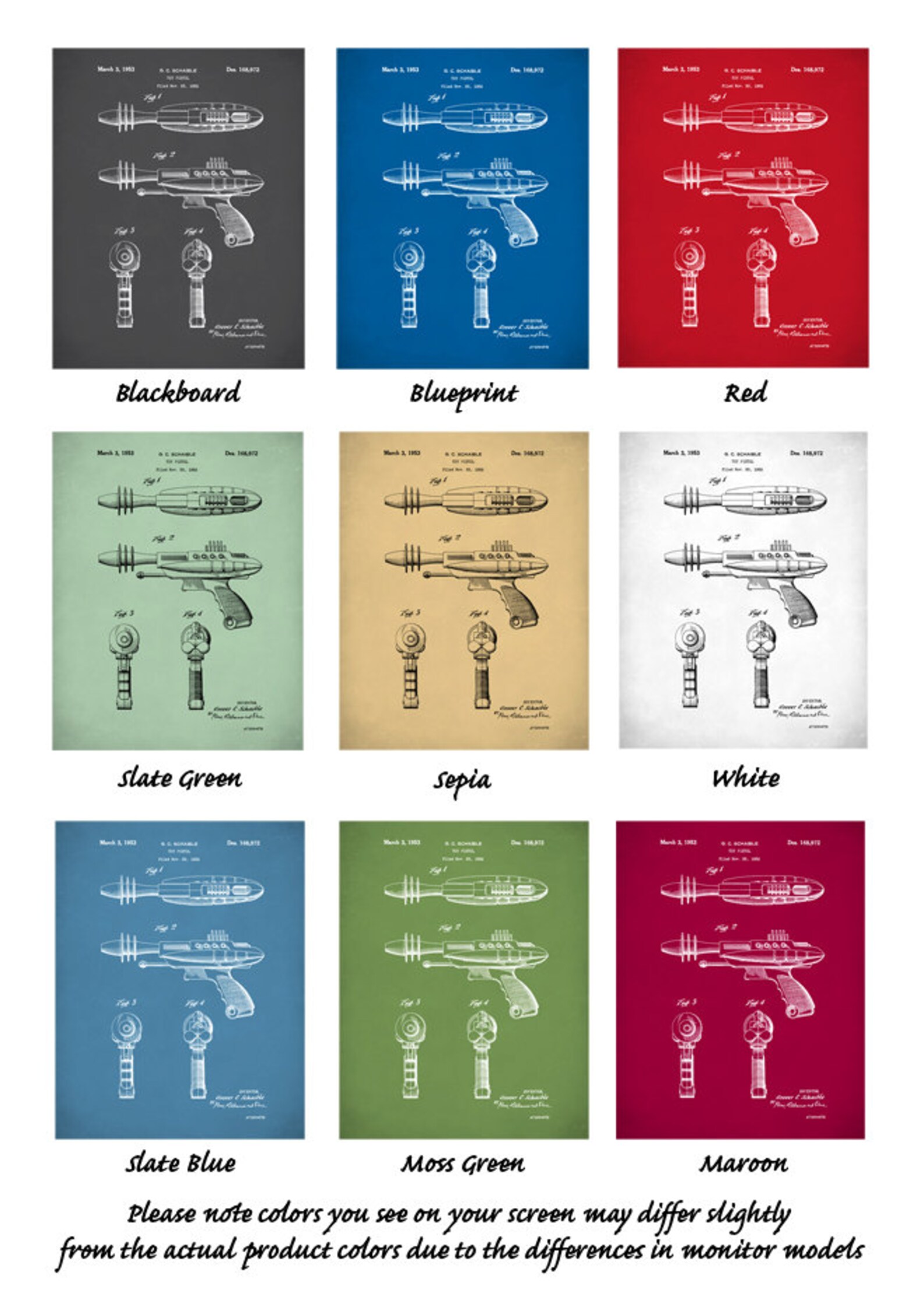 Patent Print Buck Rogers Ray Gun Laser Gun Poster Ray Gun | Etsy