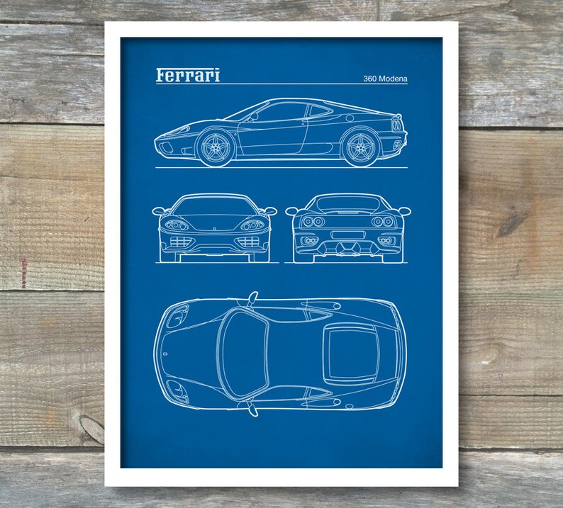 Patent Print Ferrari 360 Modena Blueprint Ferrari 360 Modena - Etsy