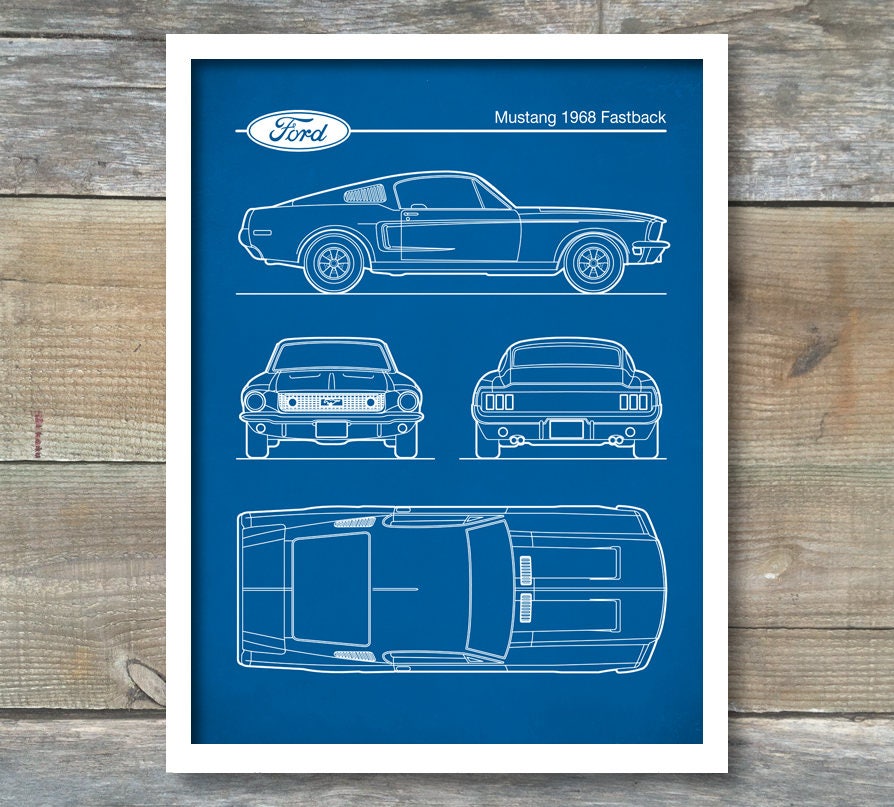 Ford Mustang 1967 Fastback Blueprints