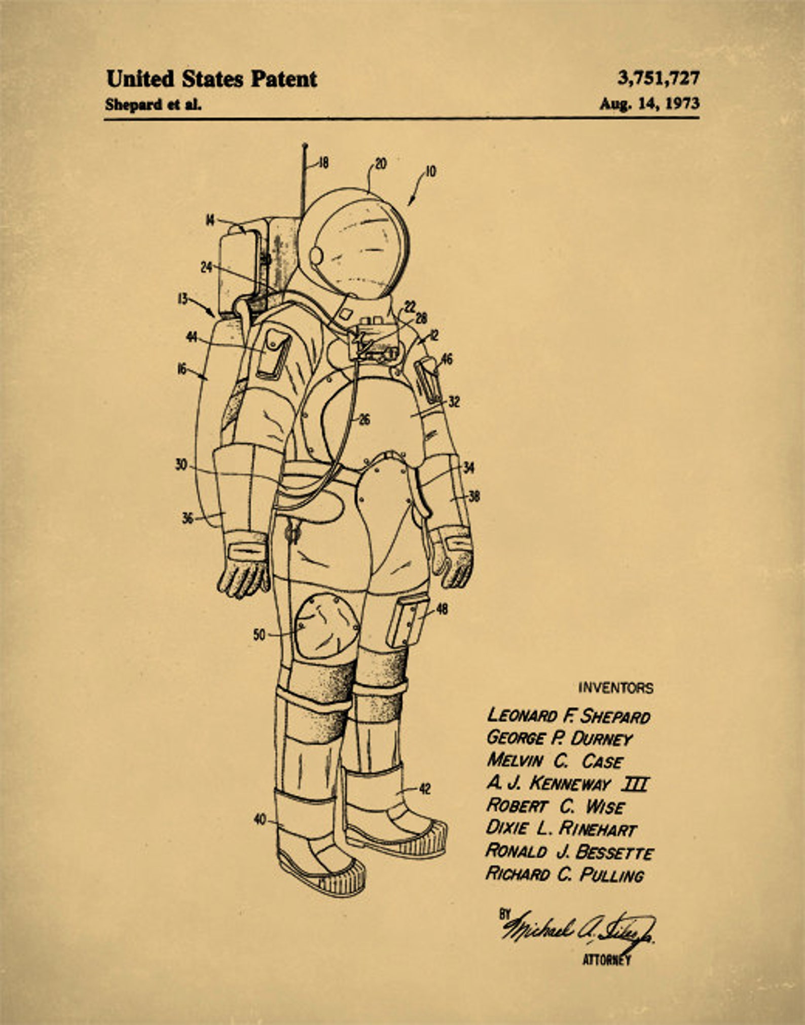 Patent Print Patent Poster NASA Space Suit Outer Space - Etsy