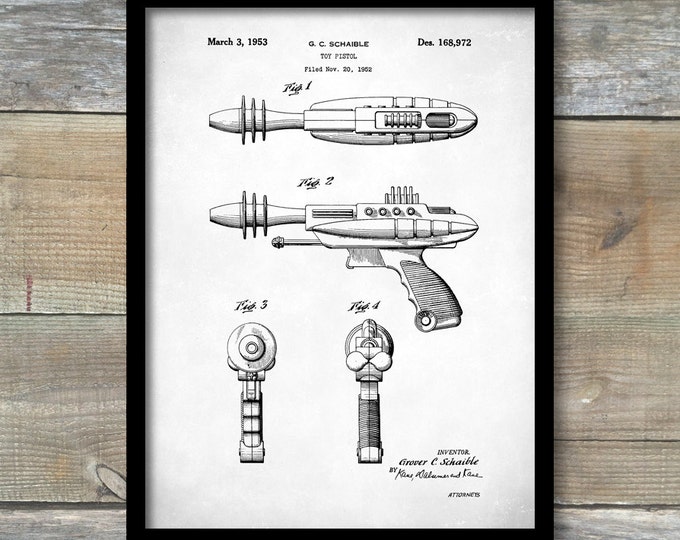 Patent Print, Buck Rogers Ray Gun, Laser Gun Poster, Ray Gun, Laser Gun ...