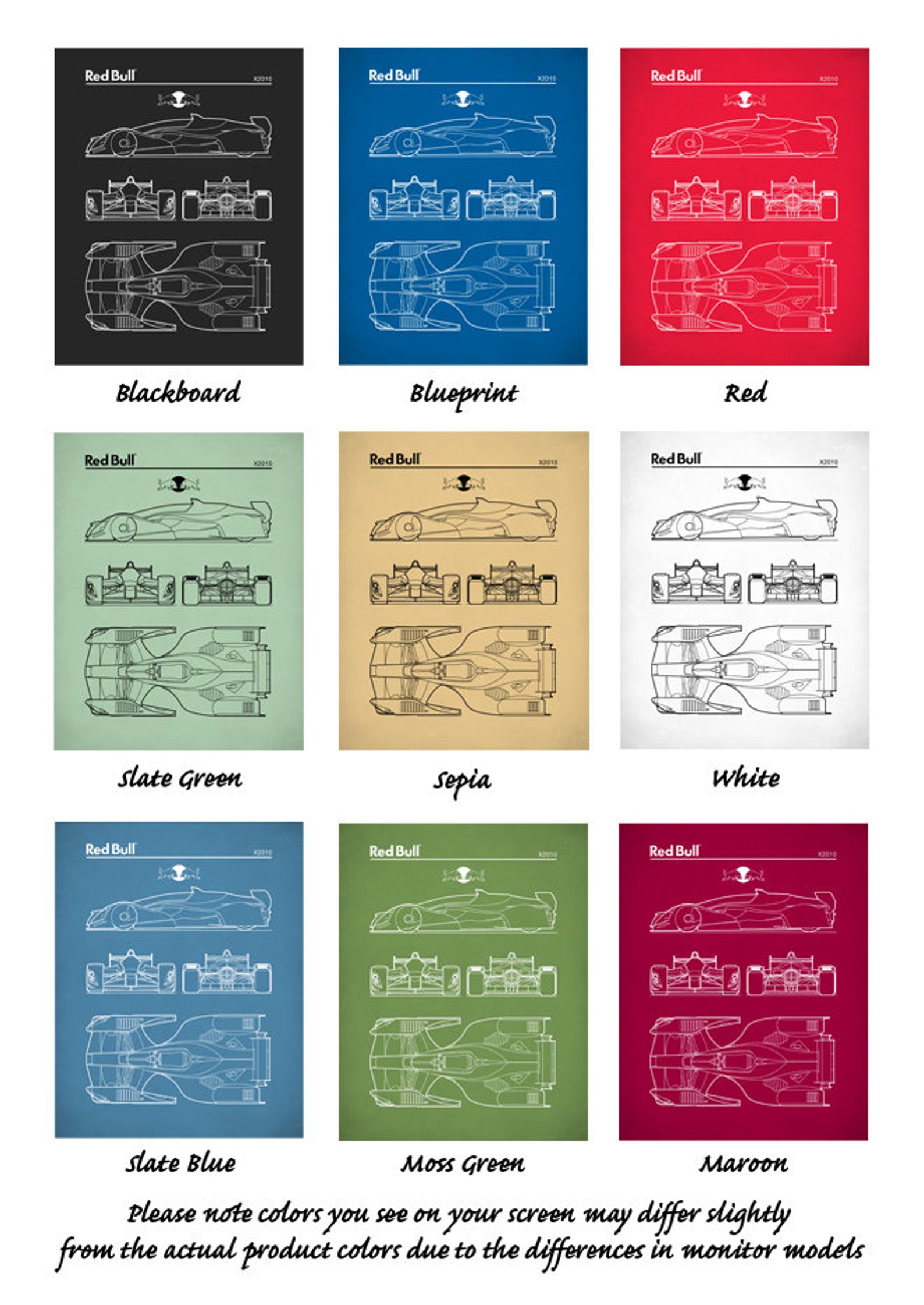 Auto Art Red Bull X2010 Blueprint Patent Print Playstation - Etsy