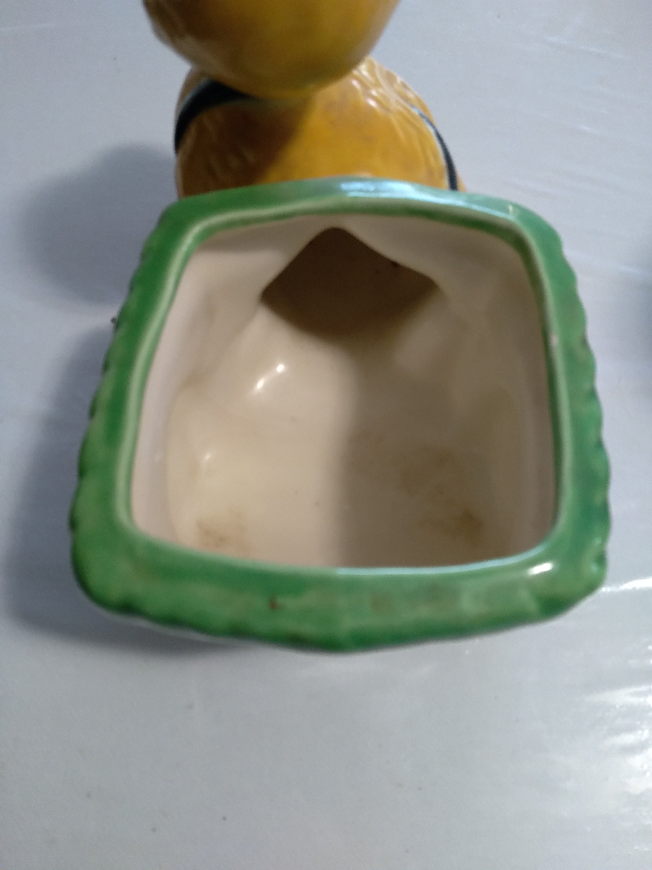 Large Yellow Duck With Green Cart Ceramic Planter - Etsy