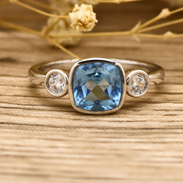 Cushion Bezel Ring - Etsy