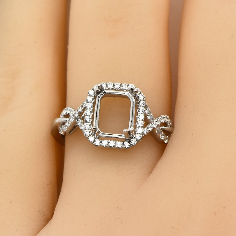 14K Gold 7x5mm Emerald Cut Ring Setting Semi Mount - Etsy