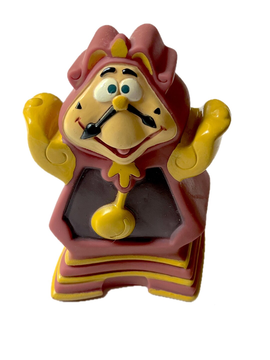 Vintage 1992 90's Disney Beauty and the Beast Clock Cogsworth Rubber ...