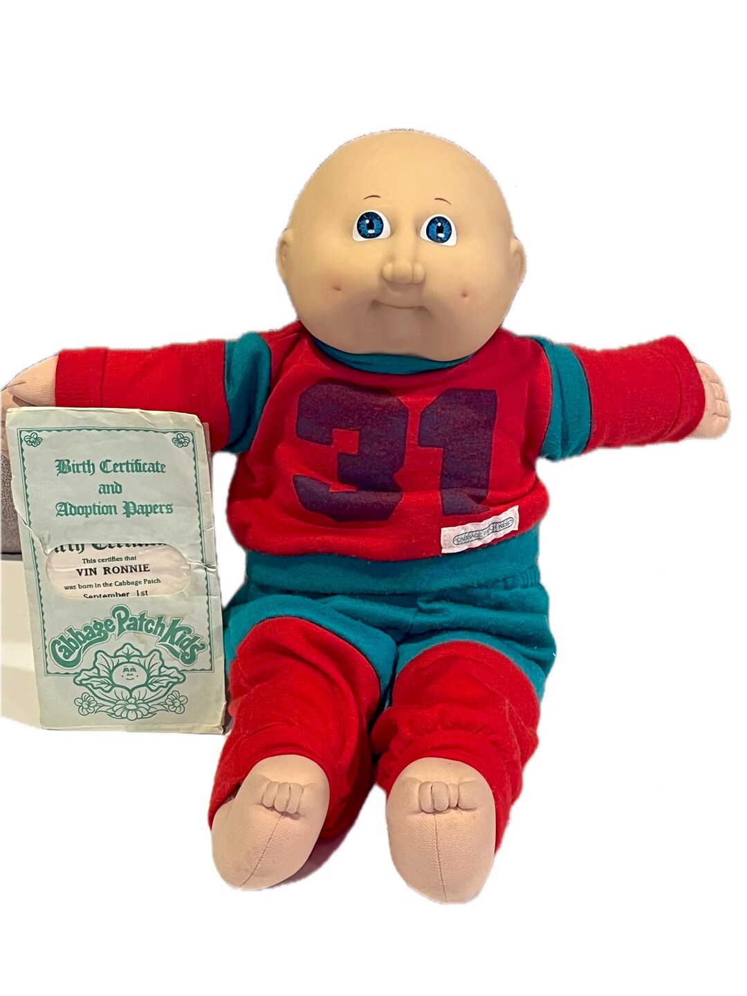 Vintage 1985 80's Cabbage Patch Kids Bald Boy Doll Full Sized IC6 ...