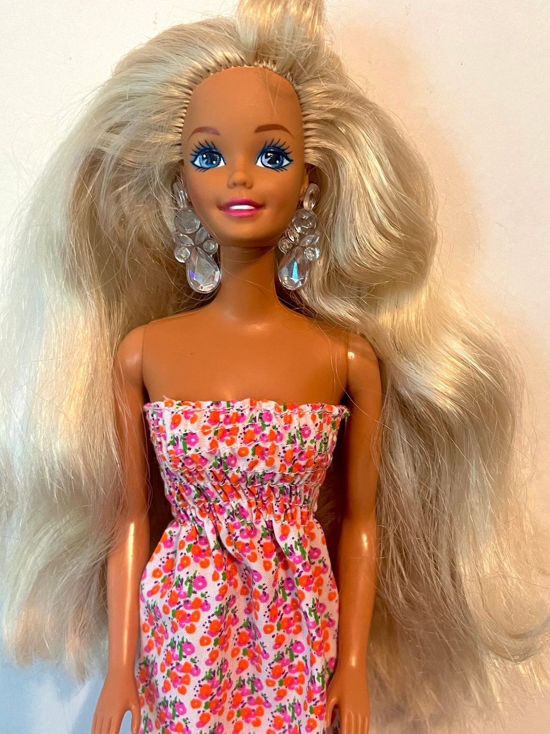 Vintage 1993 90's Mattel Sun Jewel Barbie Doll Redressed With Earrings ...