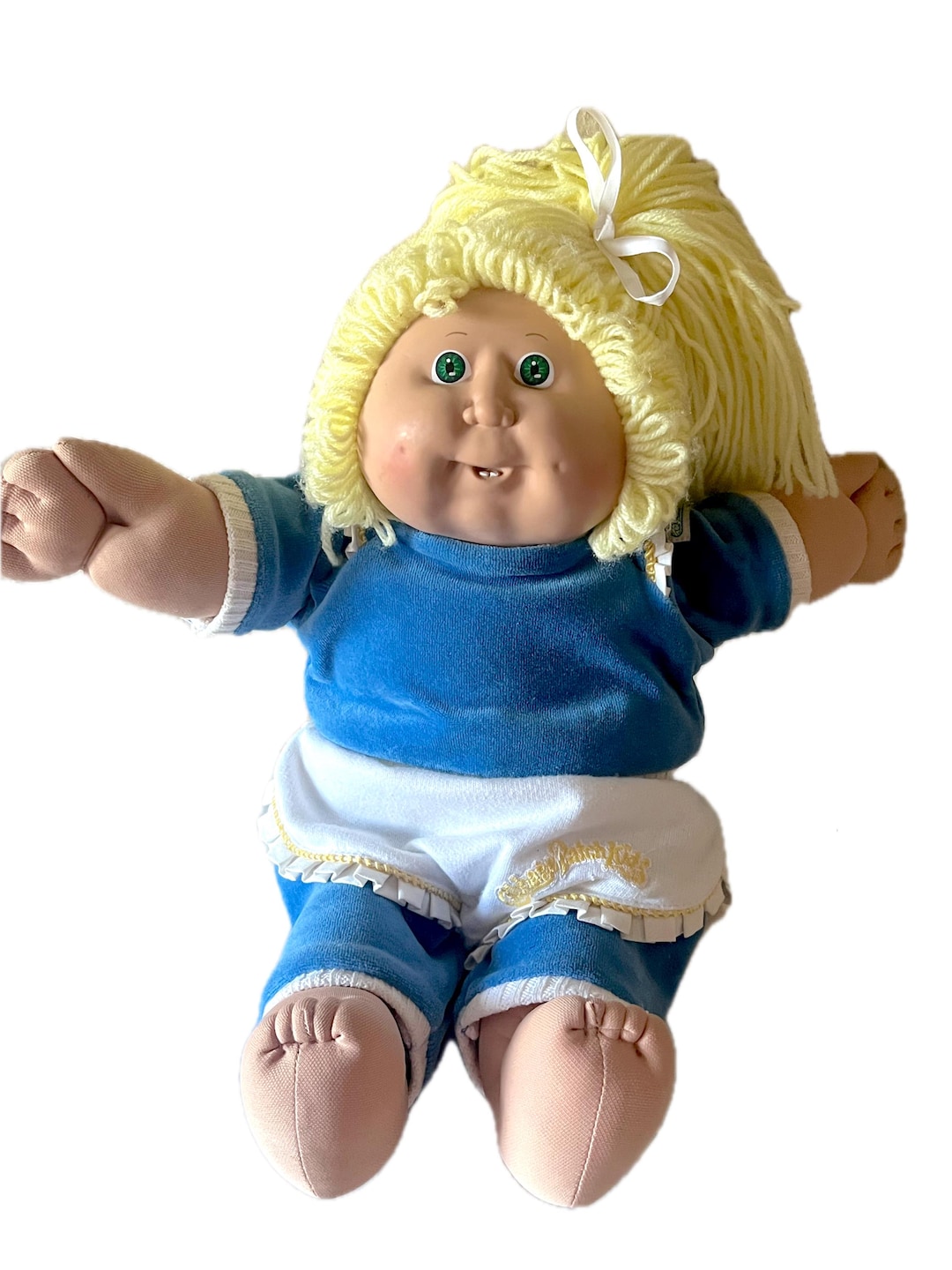 Vintage 1986 80's Cabbage Patch Kids Blonde Doll With Teeth OK Red ...